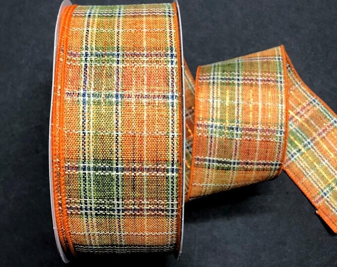 Woven Fall Plaid Wired Ribbon - Fall Wired Ribbon, Wired Ribbon, 2.5 ...