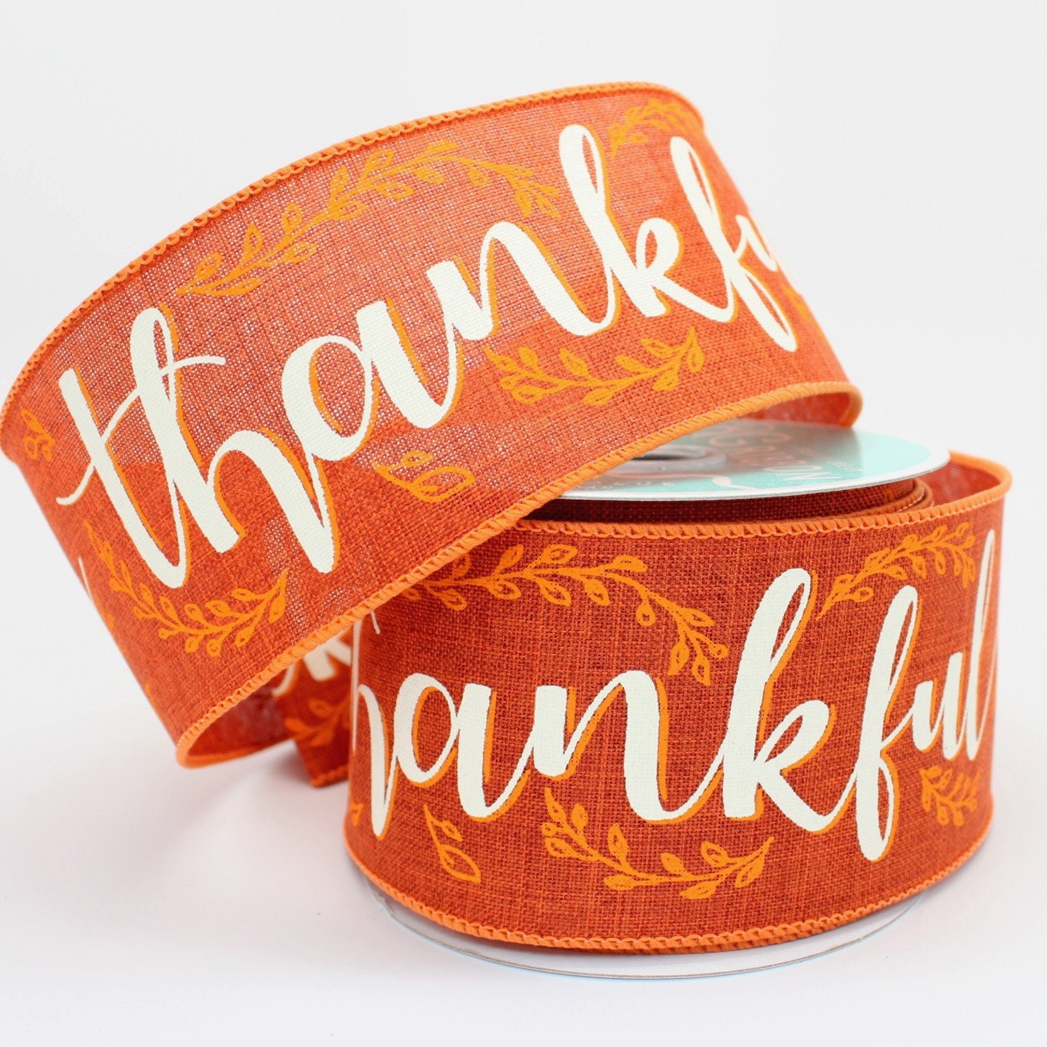 10 Yards Burnt Orange Thankful Fall Wired Ribbon Fall Wired - Etsy