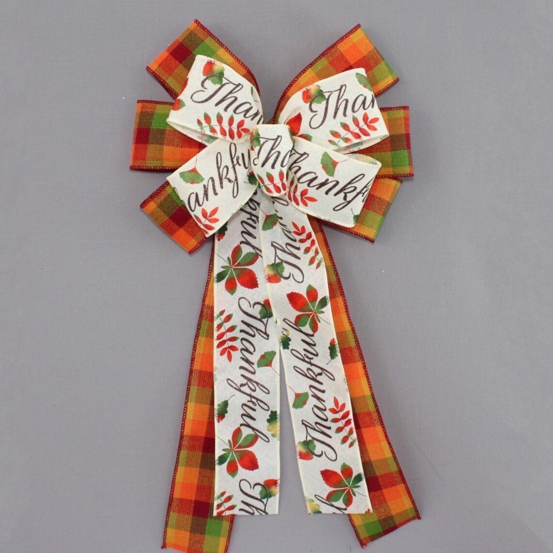 Thankful Fall Vibrant Plaid Wreath Bow Fall Wreath Bow Fall - Etsy