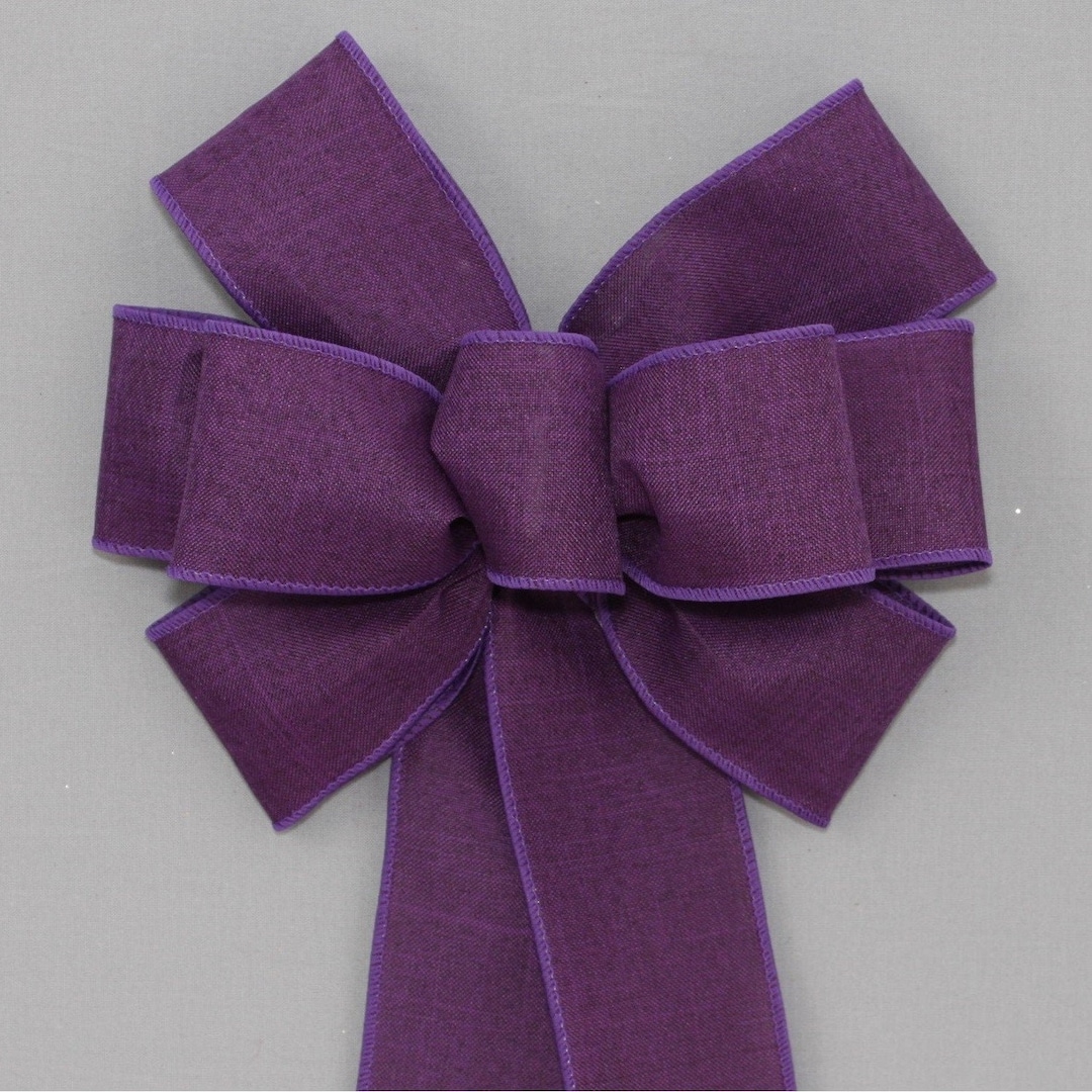 Eggplant Purple Rustic Wreath Bow - Purple Wreath Bow, Rustic Fall Bow ...