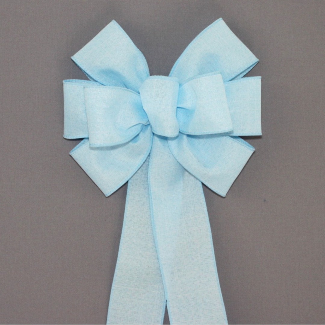 Light Blue Rustic Wreath Bow - Easter Wreath Bow, Spring Rustic Bow ...