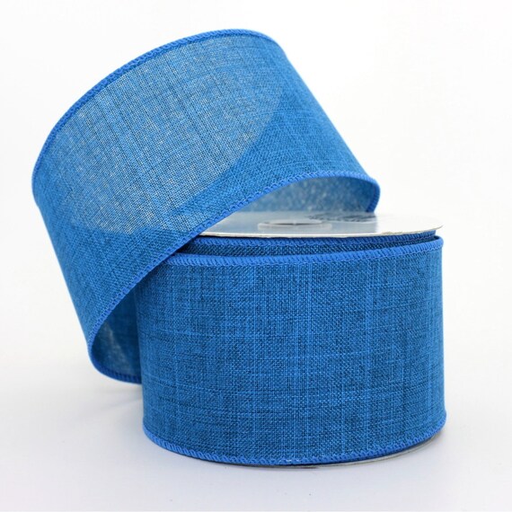 10 yards Royal Blue Wire Edge Ribbon - Rustic Ribbon, Hanukkah Ribbon ...