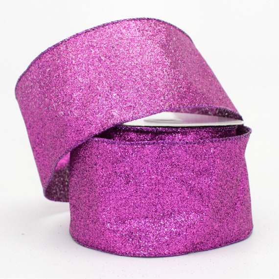 10 yards Purple Sparkle Lame Halloween Wired Ribbon - Purple Halloween ...