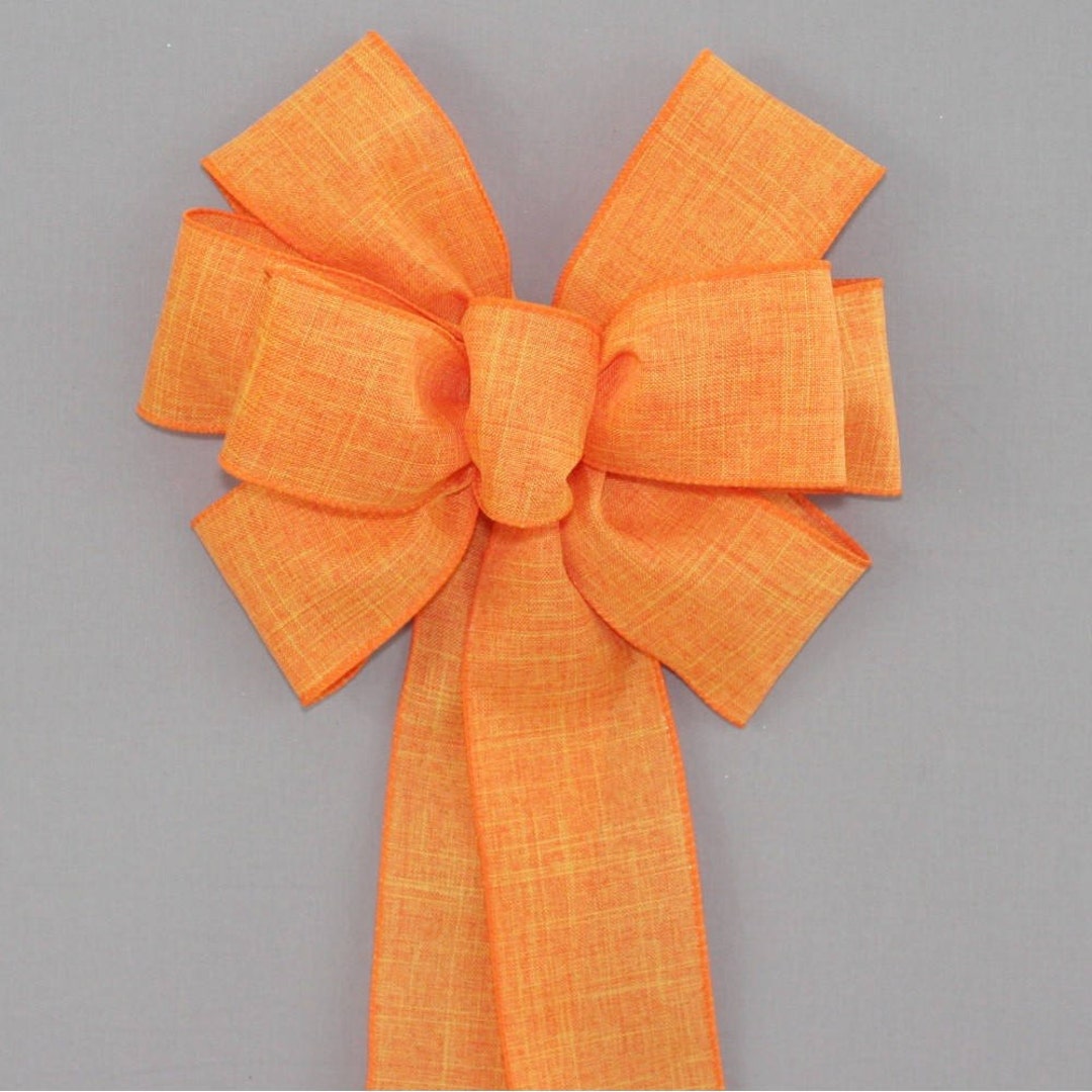 Orange Rustic Wreath Bow - Halloween Wreath Bow, Spring Rustic Bow ...