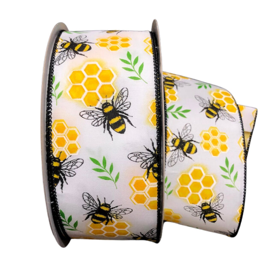 Honeycomb Bumble Bee Wired Ribbon - Bumblebee Wired Ribbon, Easter ...