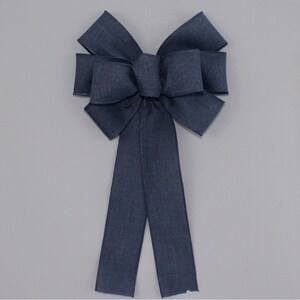 Navy Blue Rustic Wreath Bow - Summer Wreath Bow, Spring Wreath Bow ...