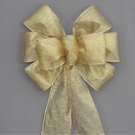Gold Metallic Christmas Bow Christmas Wreath Bow Christmas | Etsy