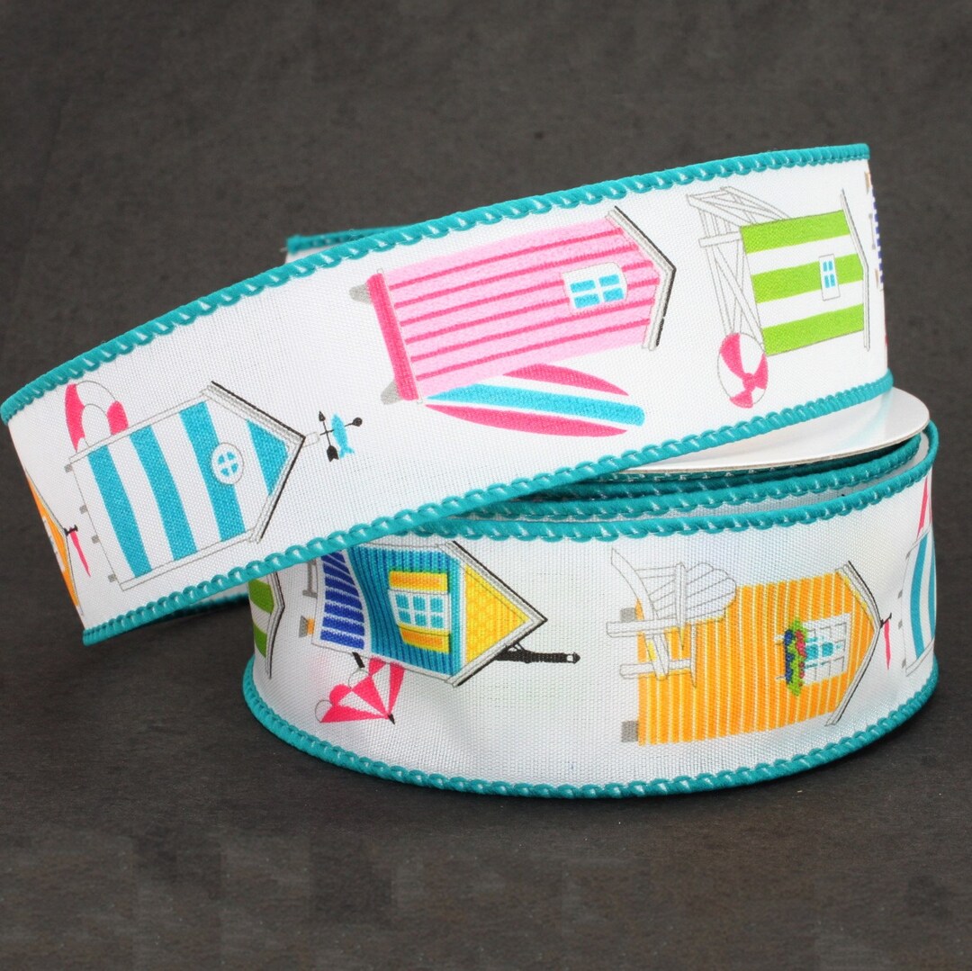 10 Yards Beach House Summer Wired Ribbon Spring Ribbon, Ribbon for ...