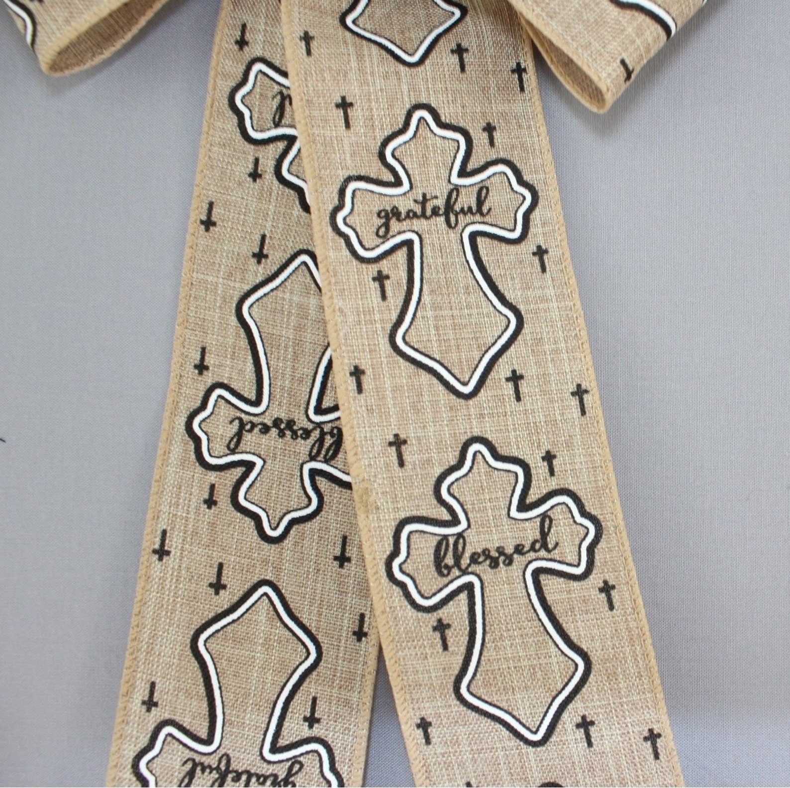 Religious Crosses Rustic Wreath Bow Religious Christmas Bow - Etsy