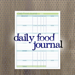Daily Food Journal 3 Day Food Journal 7 Day Menu Planner Grocery Lists ...