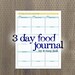 3 Day Food Journal and to Do Lists Instant Download PDF Printable 3 ...