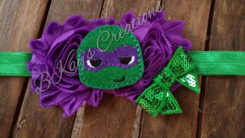 Teenage Mutant Ninja Turtle Chiffon Flower Headband Shabby - Etsy