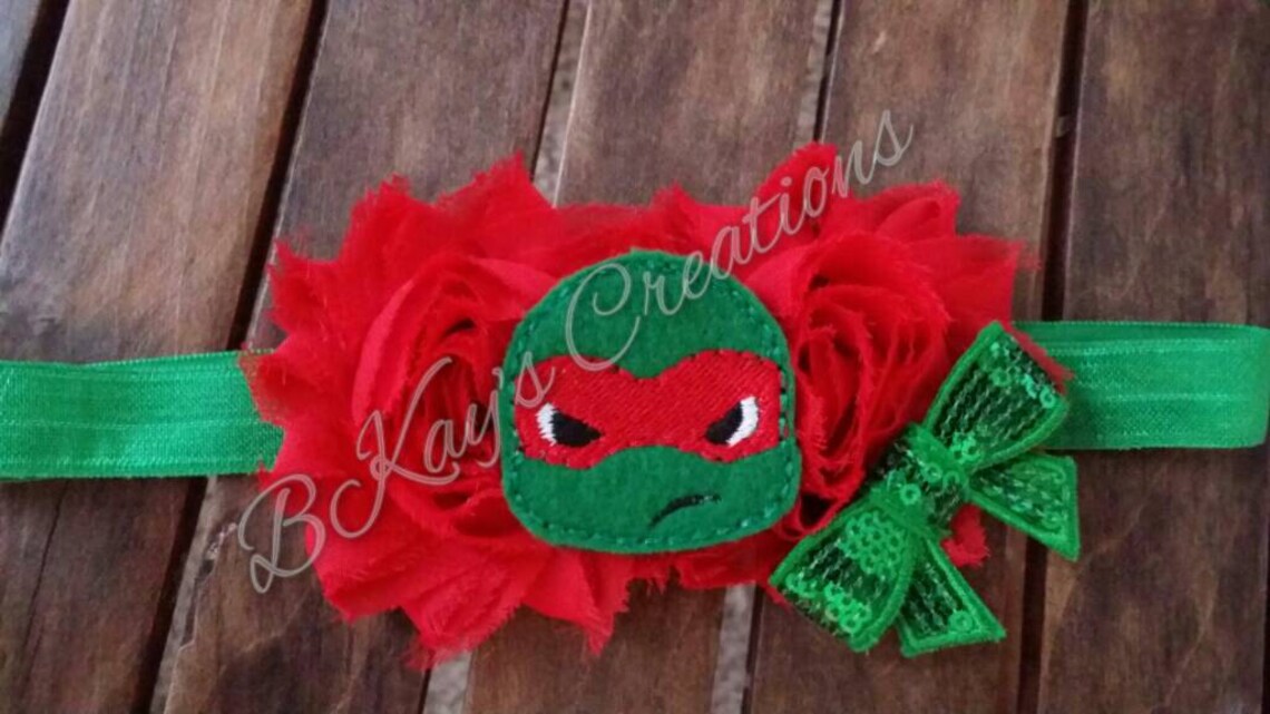 Teenage Mutant Ninja Turtle Chiffon Flower Headband Shabby - Etsy