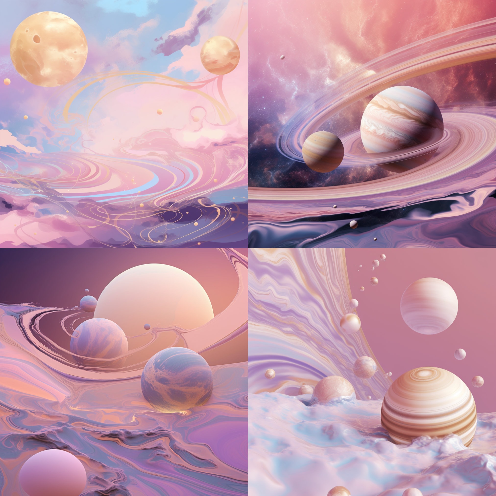 30 Pastel Space Digital Backgrounds, PNG Format, 600 DPI, Commercial ...