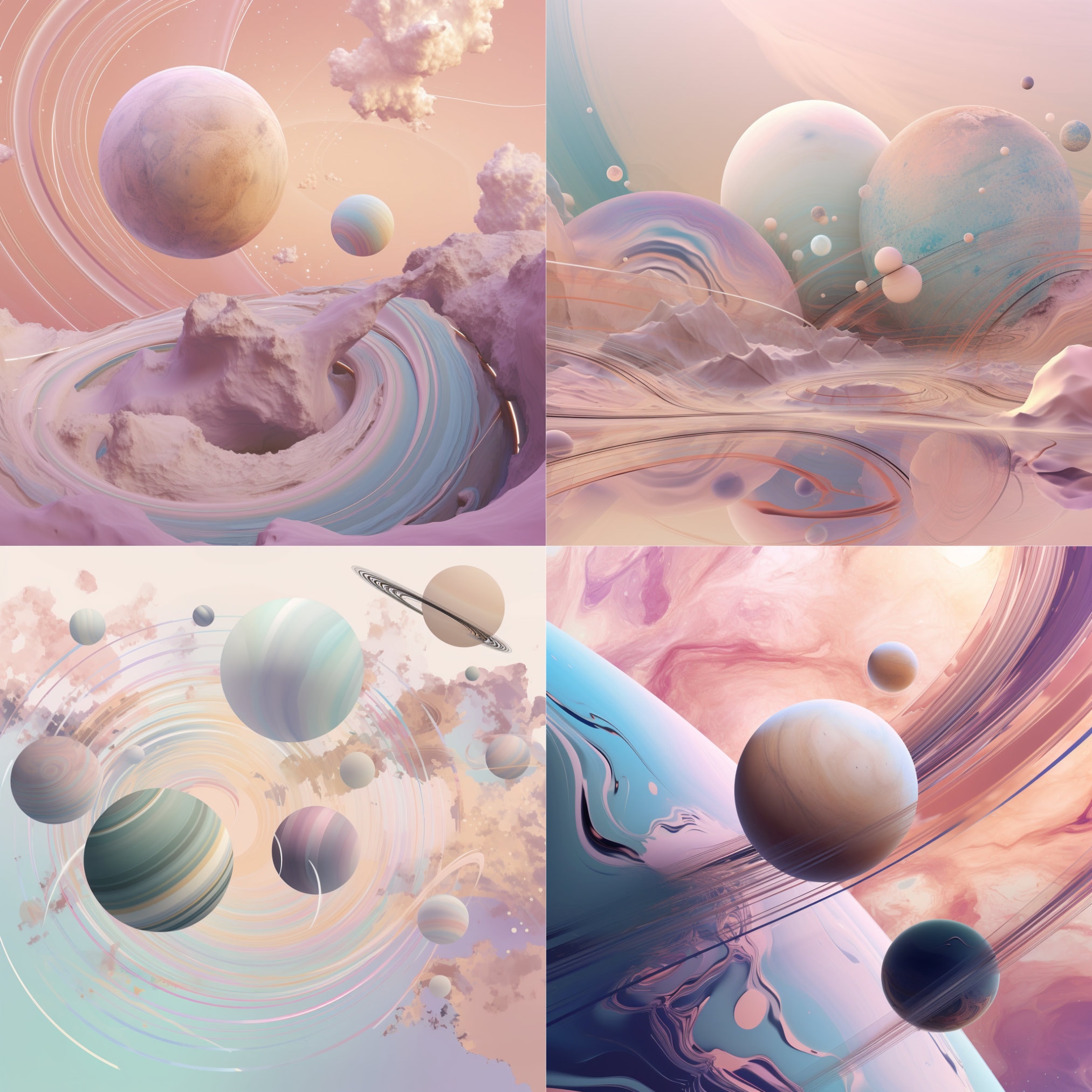30 Pastel Space Digital Backgrounds, PNG Format, 600 DPI, Commercial ...