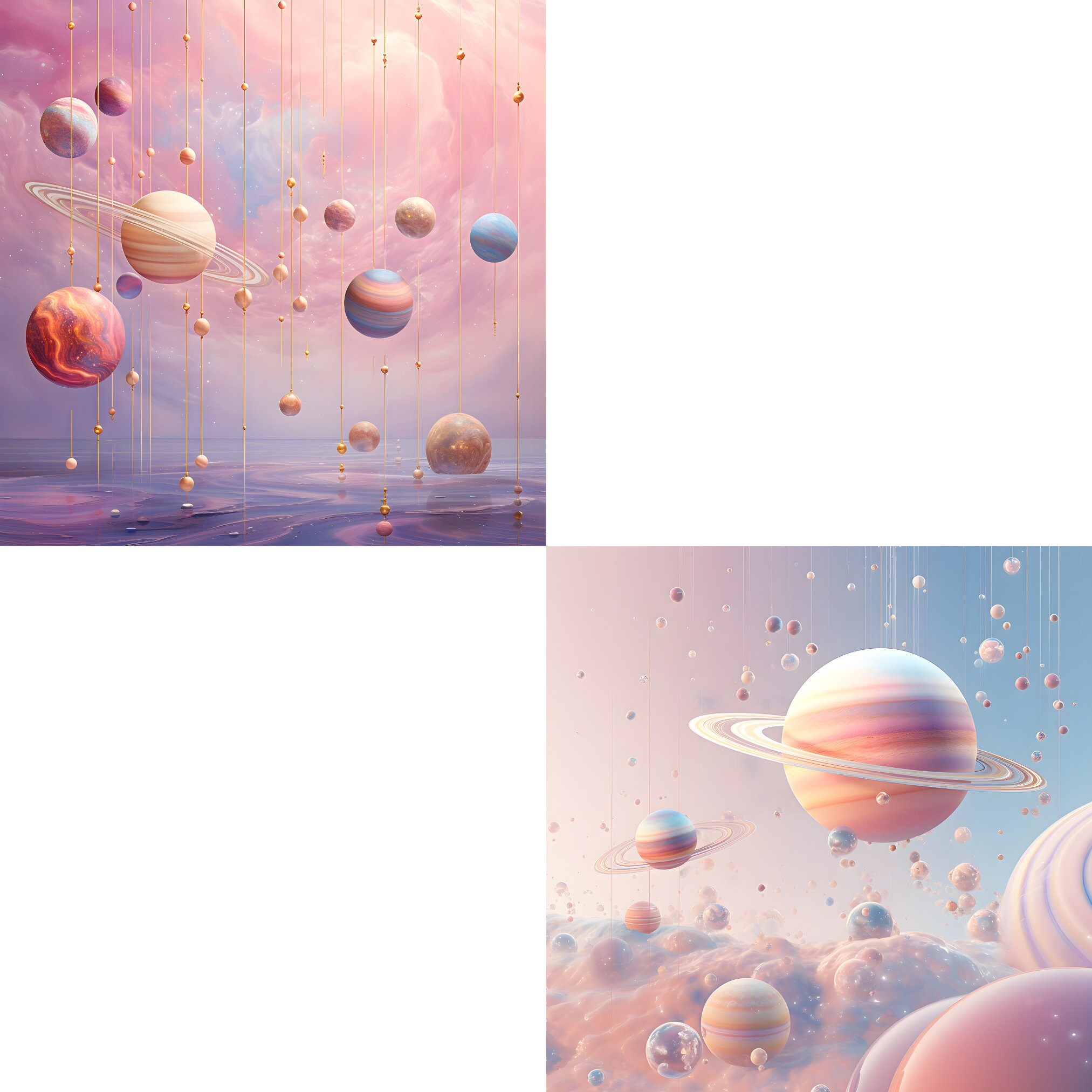 30 Pastel Cosmic Planets Scenery Digital Backgrounds 600 DPI - Etsy