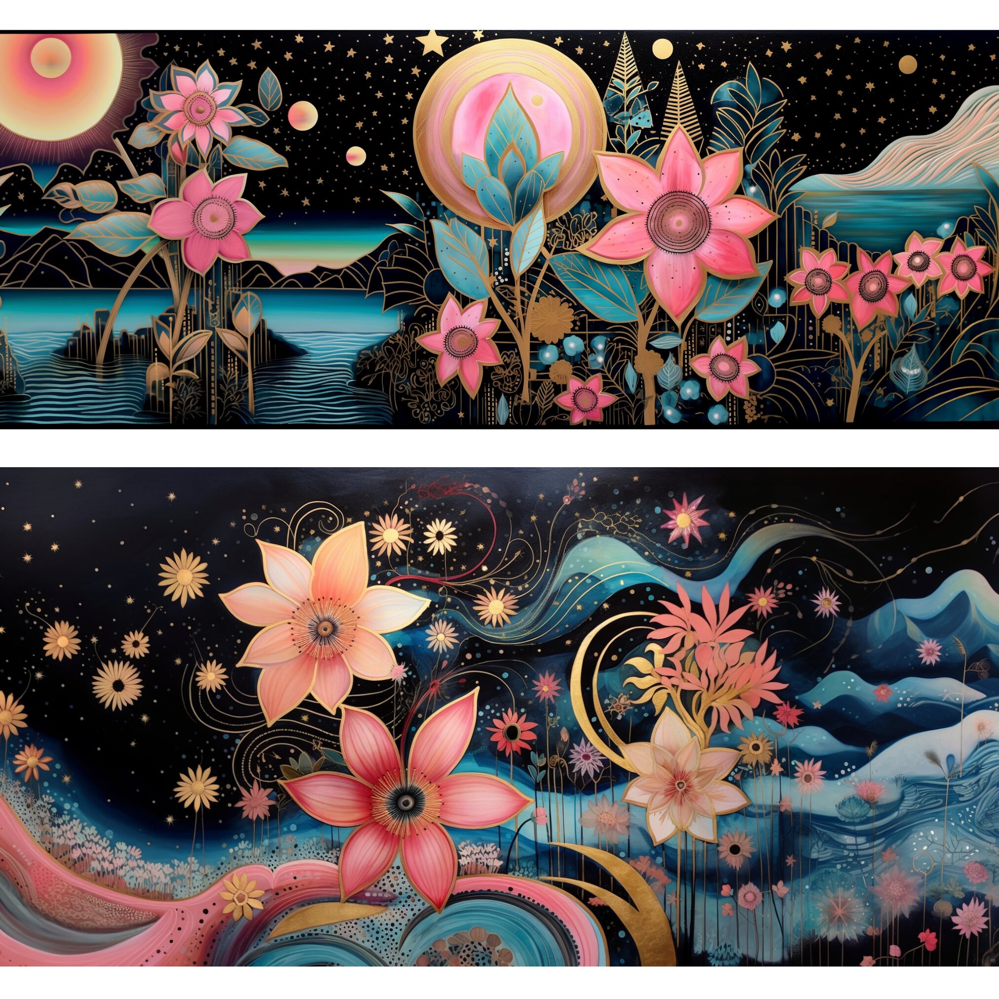 30 Celestial Midnight Flower Digital Downloads PNG Format - Etsy