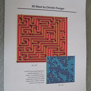 3D Maze Quilt Pattern. Detailed, Full Color, 27 Pages. - Etsy
