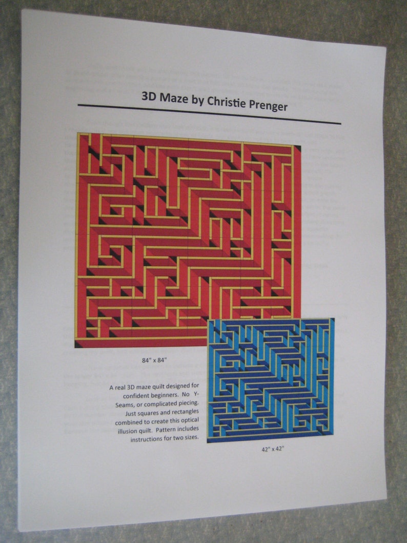 3D Maze Quilt Pattern. Detailed Full Color 27 Pages. - Etsy
