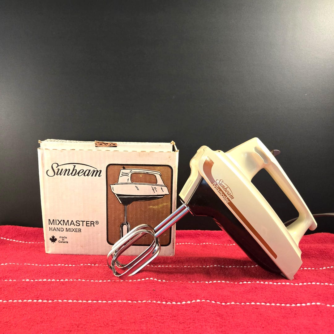 Vintage Almond Sunbeam Hand Mixer 1984, Model 112-20209-tested - Works ...