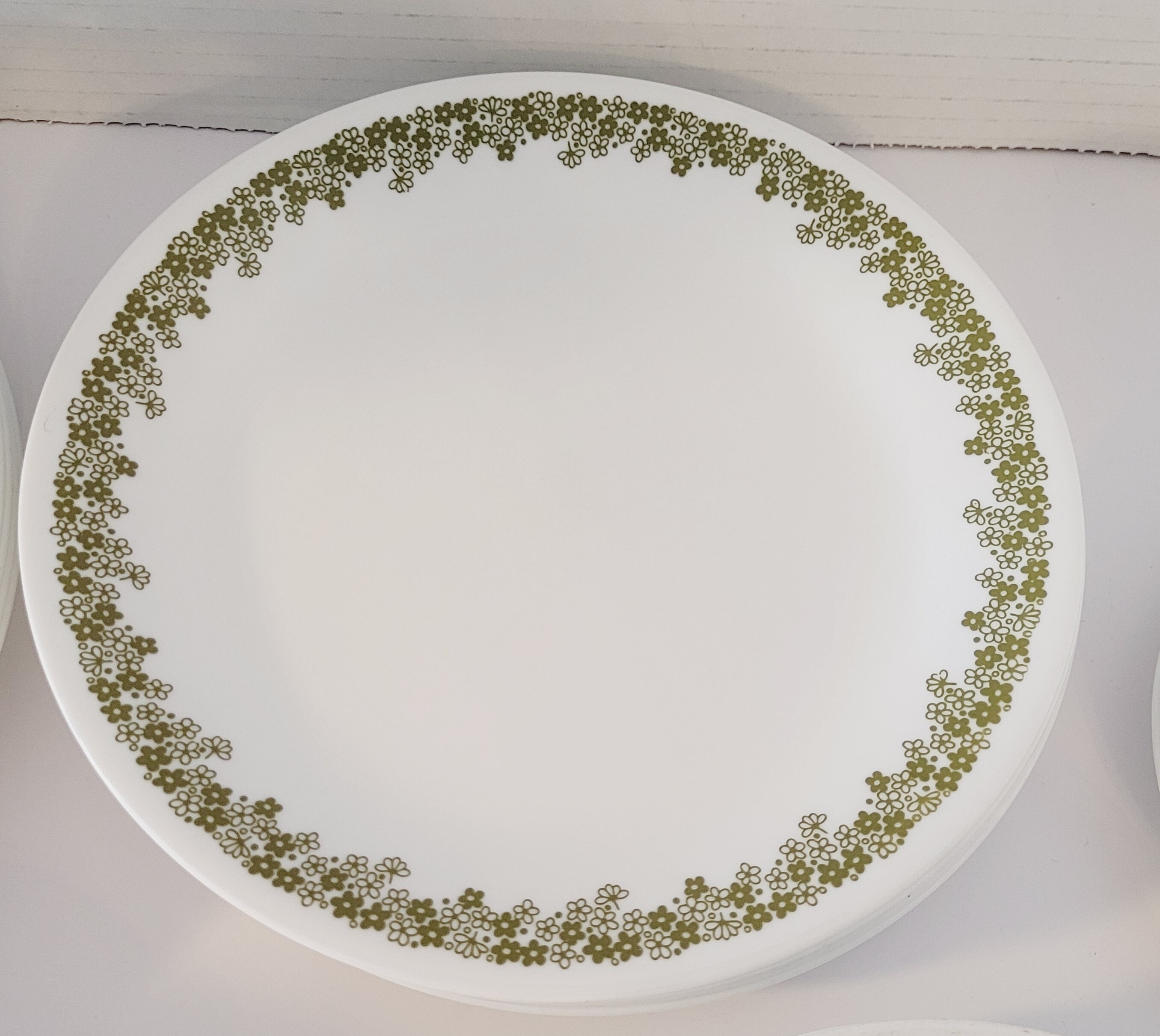 Vintage Corelle Crazy Daisy-spring Blossom-avocado-green-plates-bowls ...