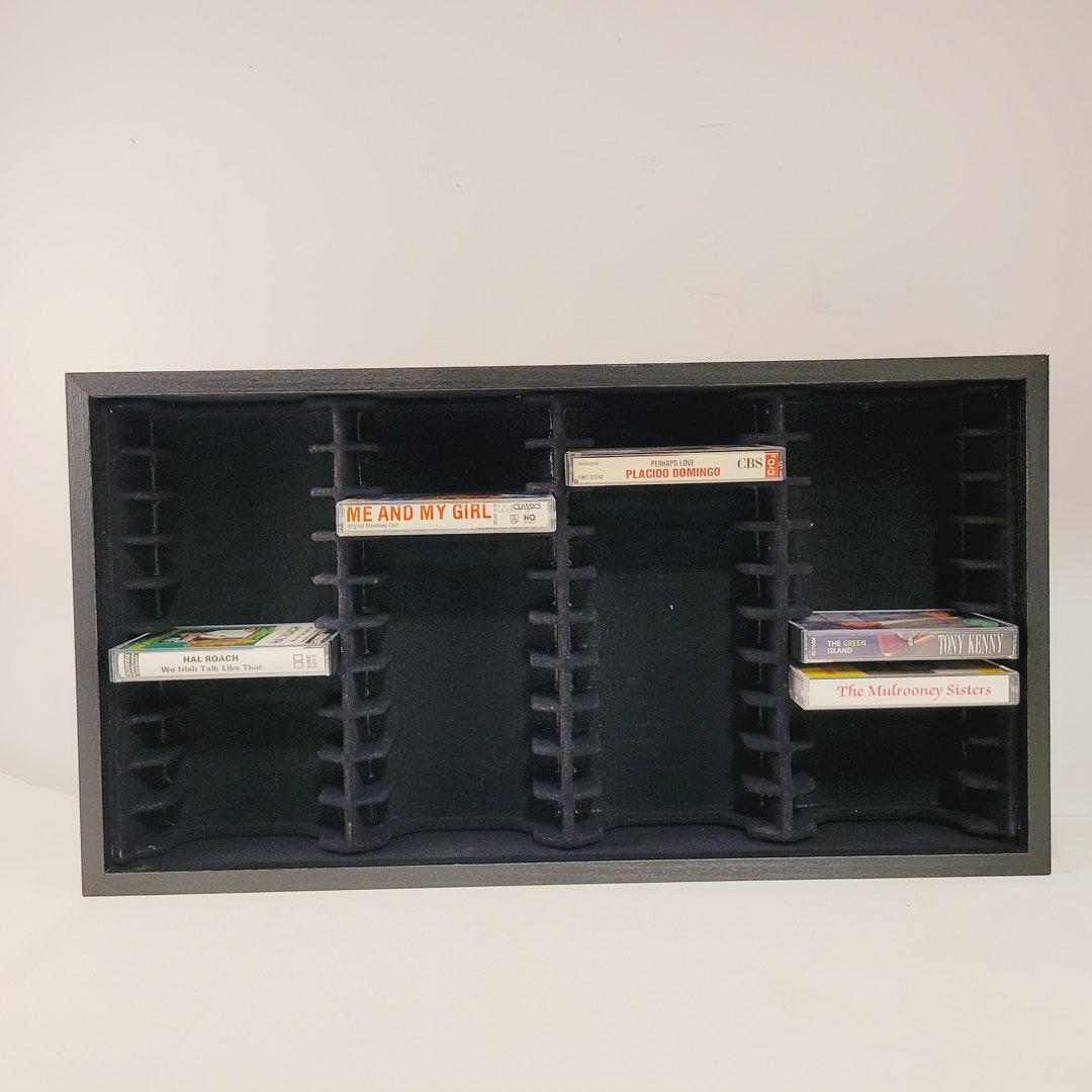 Cassette Shelf-black-holds 40 Cassette Tapes-audio-music - Etsy