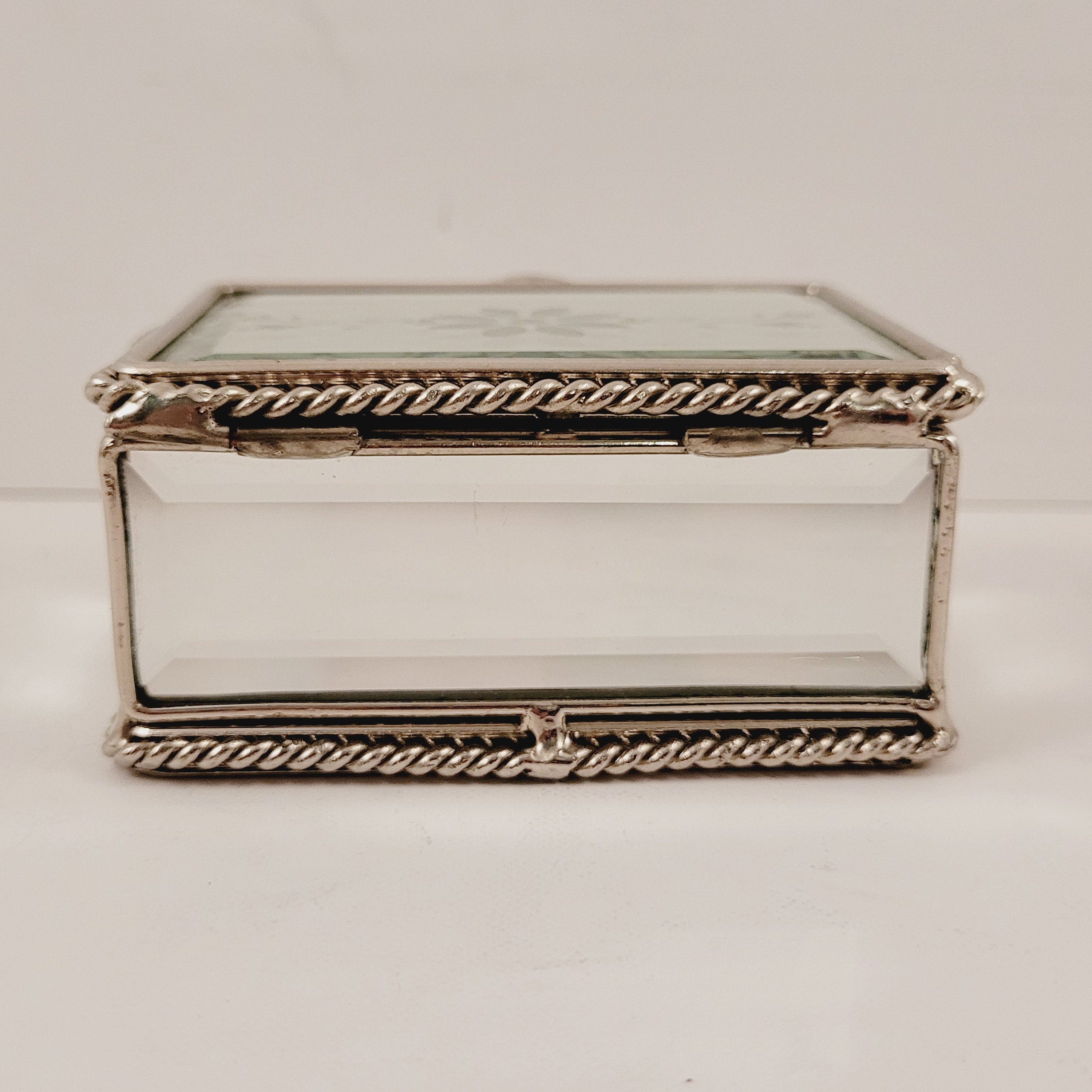 Vintage Etched Mirror-touchstone Pottery-celtic-trinket Boxes - Etsy