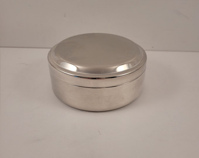 Round Silverplate Trinket Box-ep Steel-made in China-felt Lining-3.5 ...
