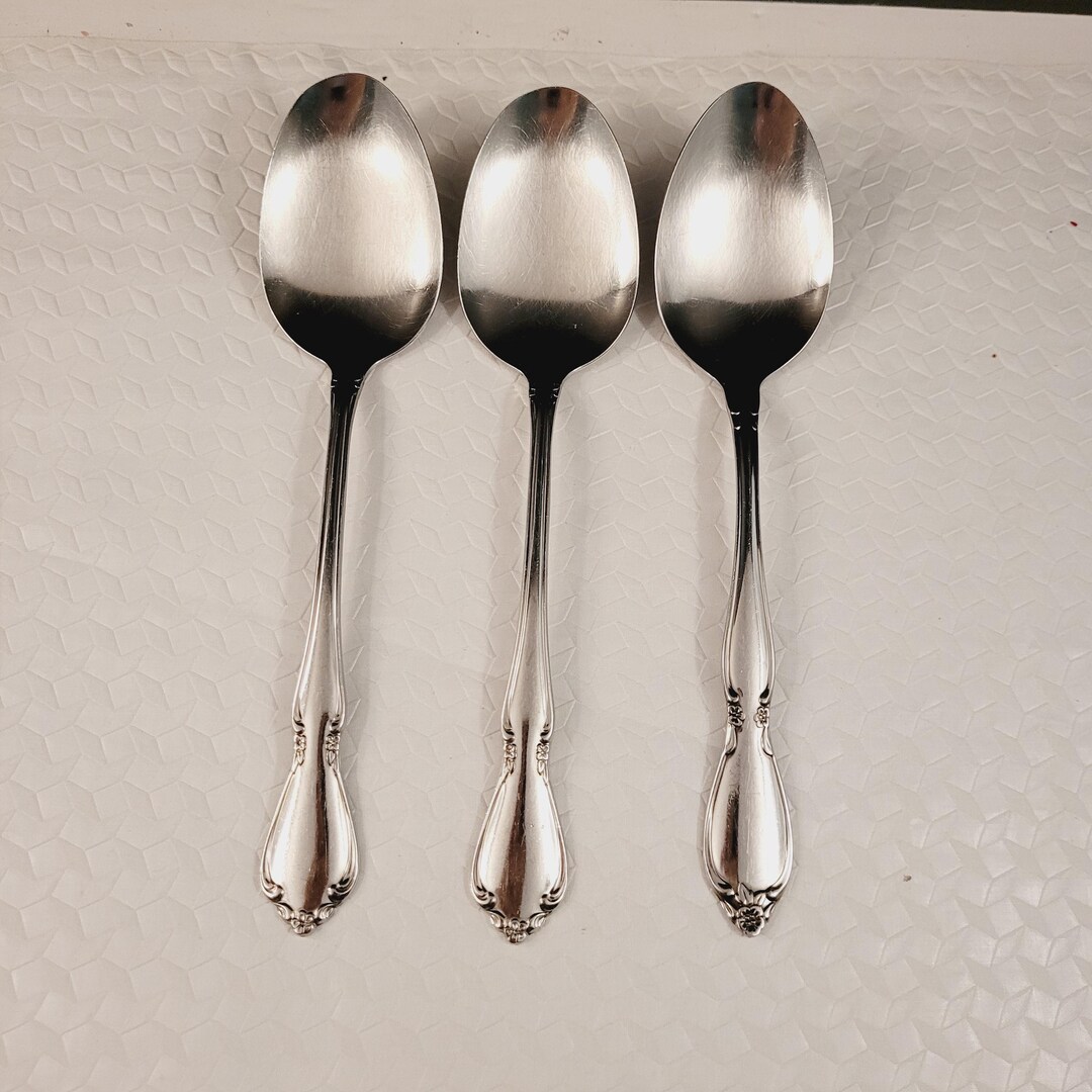 Vintage Oneidacraft Deluxe Community Stainless-set of 3 Serving Spoons ...