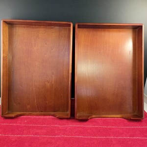 Vintage Eldon Wood Desk Tray File Box Office Accessory Organizer in Out ...