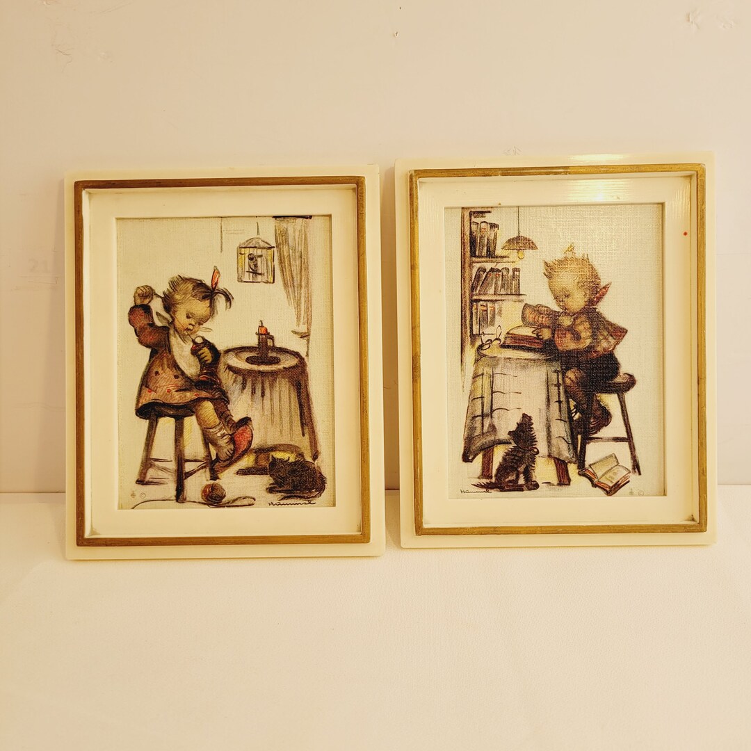 Vintage Set of 2 Genuine M.J. Hummel Reproductions Framed Prints Made ...