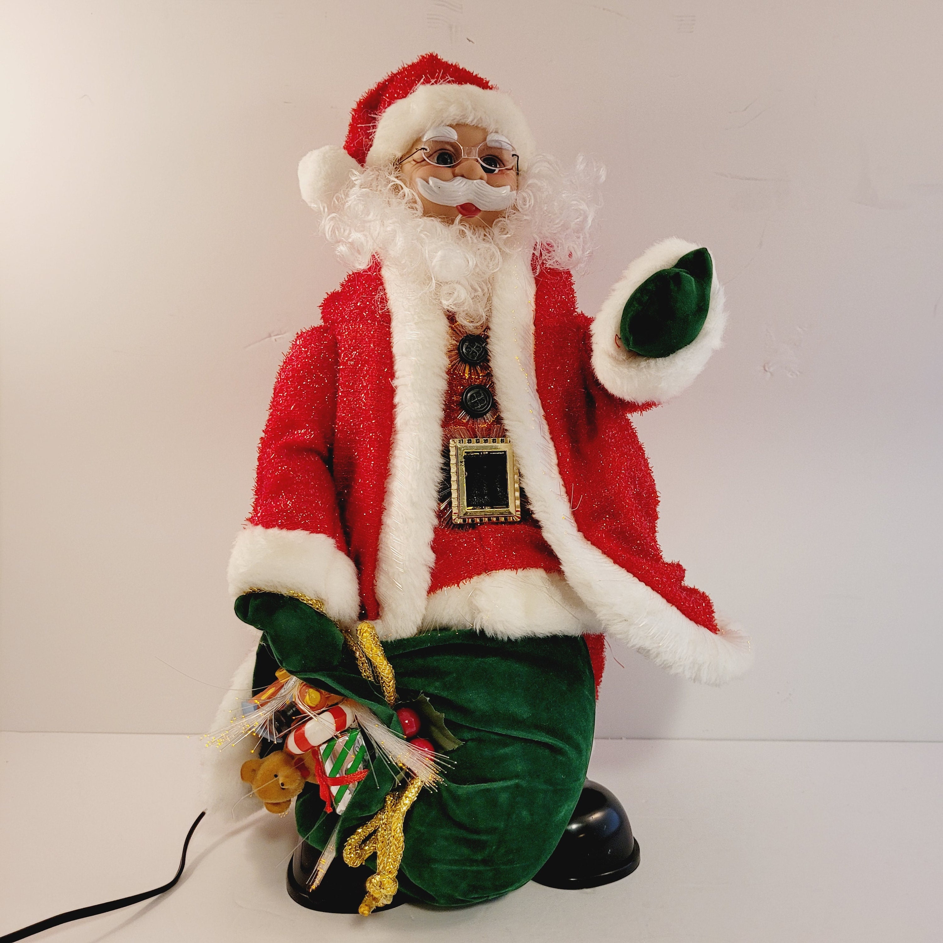 14 Inch Tall Fibre Optic Santa Lights Up - Etsy