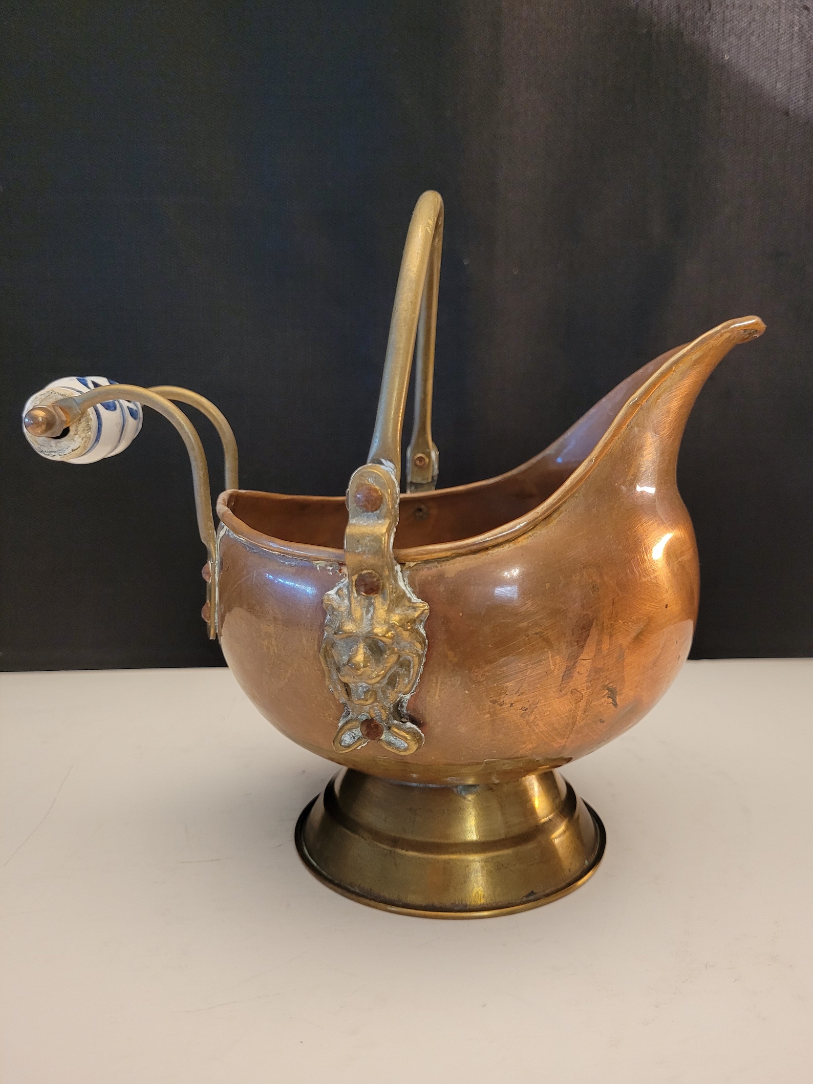 Brass Coal Bucket Copper Coal Scuttle Lion Head Coal Ash Scuttle Bucket ...