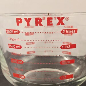 Pyrex 8 Cup-2 Litre-64 Ounce-red Lettering-glass Measuring Cup - Etsy