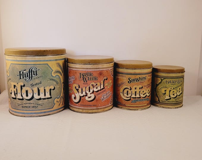 Vintage Ballonoff Canister Set 1979, Pentron Industries, Metal Flour ...