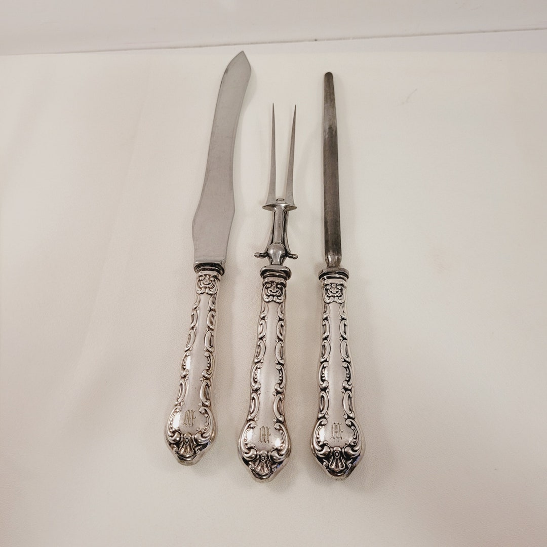 Vintage Birks Regency Silverplate Carving Set - Engraved "m"-carving ...