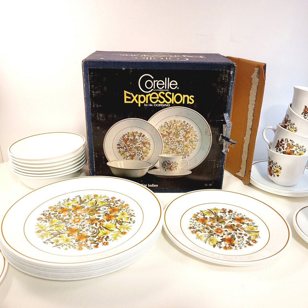 Corelle Indian Summer Set-dinner-salad-cups-saucers-bowls-vintage-1970s ...