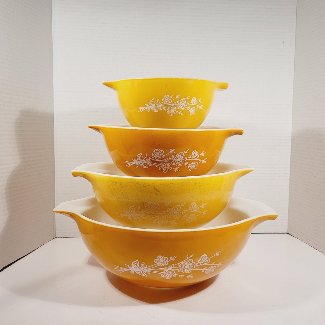 Pyrex-butterfly Gold-mixing Bowls-set of 4-version 2-see Note - Etsy