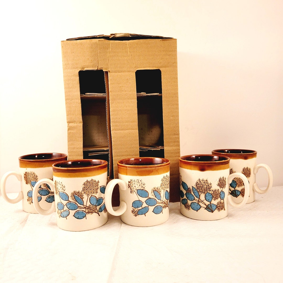 Set of 5-kiln Craft Staffordshire England Leaf Mugs-mcm-cups - Etsy