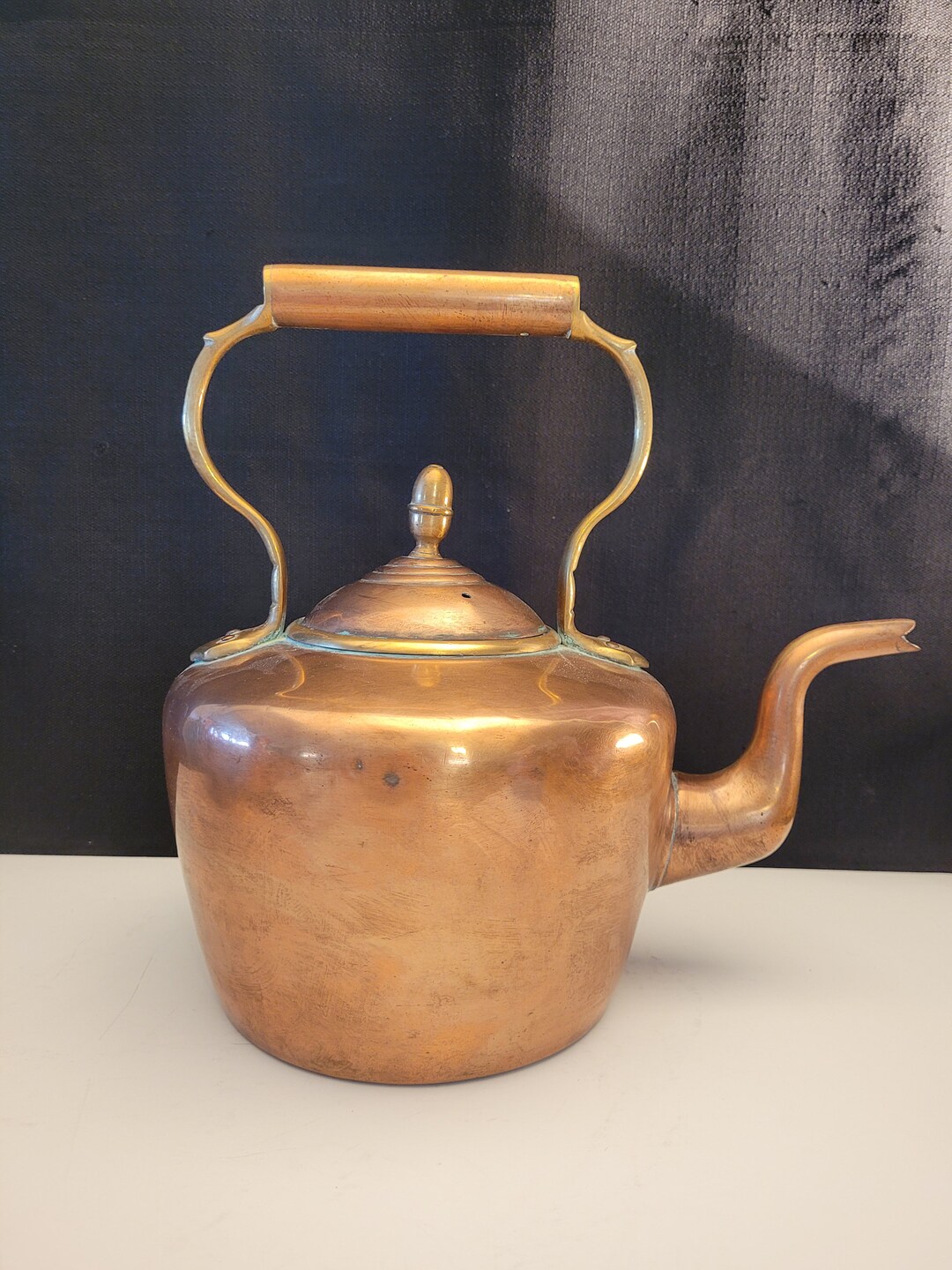 Brass Gooseneck Teapot - Brass Coffee Kettle - Antique French ...