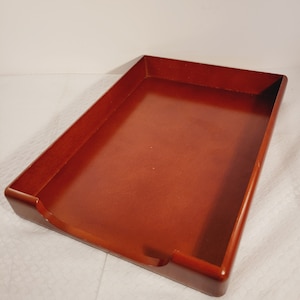 Vintage Eldon Wood Desk Tray File Box Office Accessory Organizer in Out ...