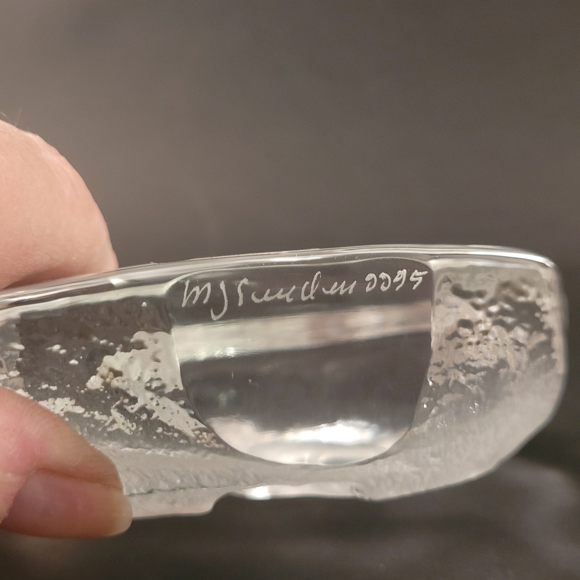 Mats Jonasson Crystal Running Horse Paperweight Signed 1995-signature ...