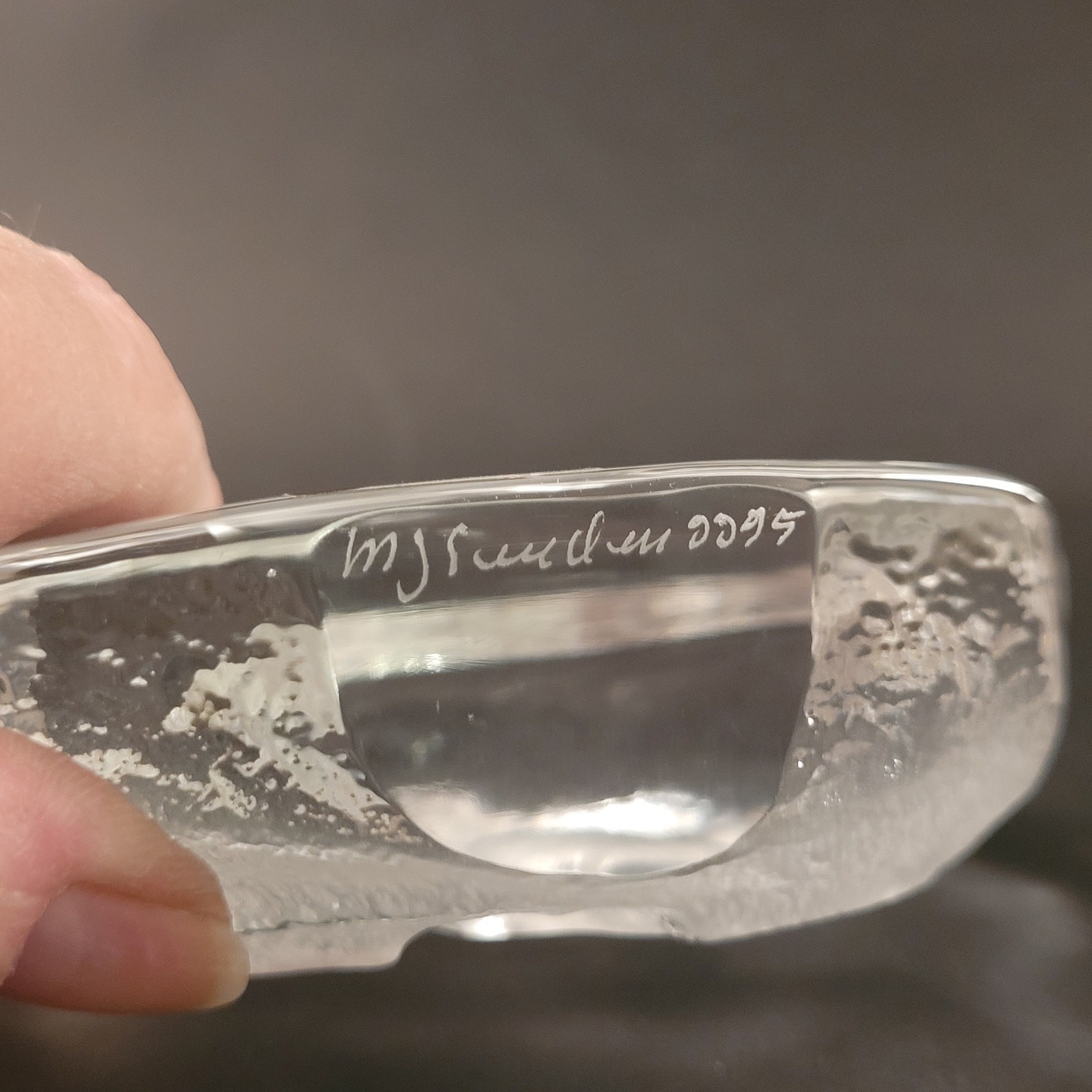 Mats Jonasson Crystal Running Horse Paperweight Signed 1995-signature ...