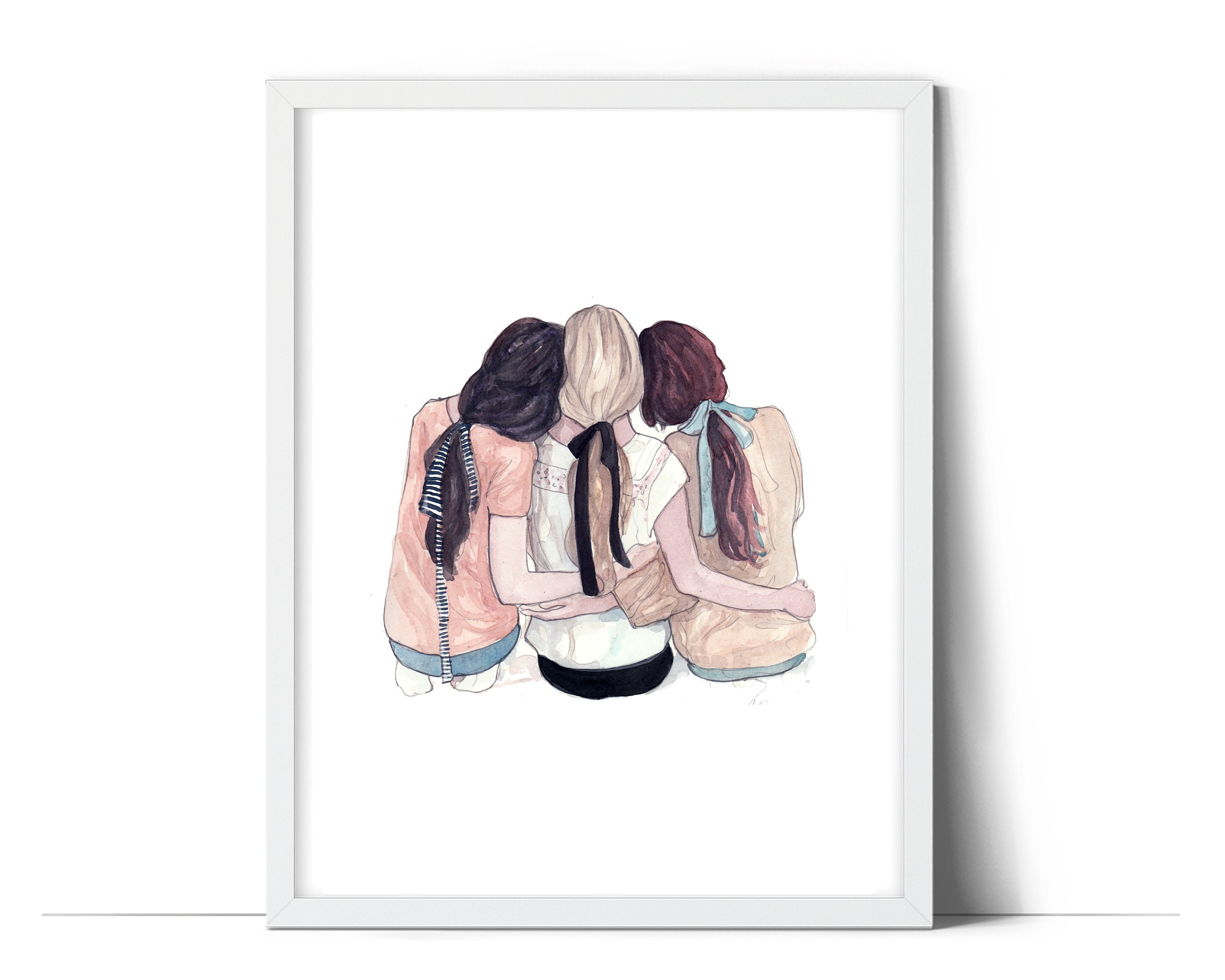 Stampa Illustrazione Tre amiche | Etsy