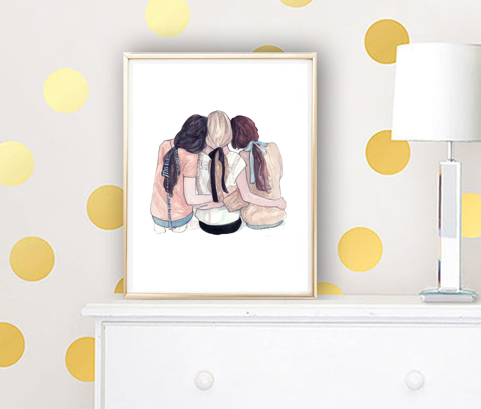 Best Friends Trio Fashion Illustration Print. | Etsy