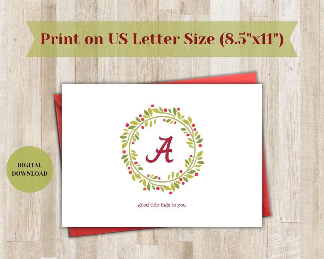 Alabama Christmas Card // Roll Tide // Digital Download - Etsy