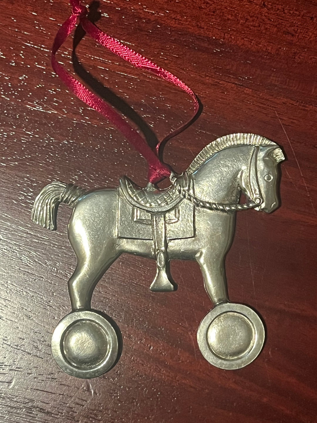 Pewter Rocking Horse Ornament - Etsy