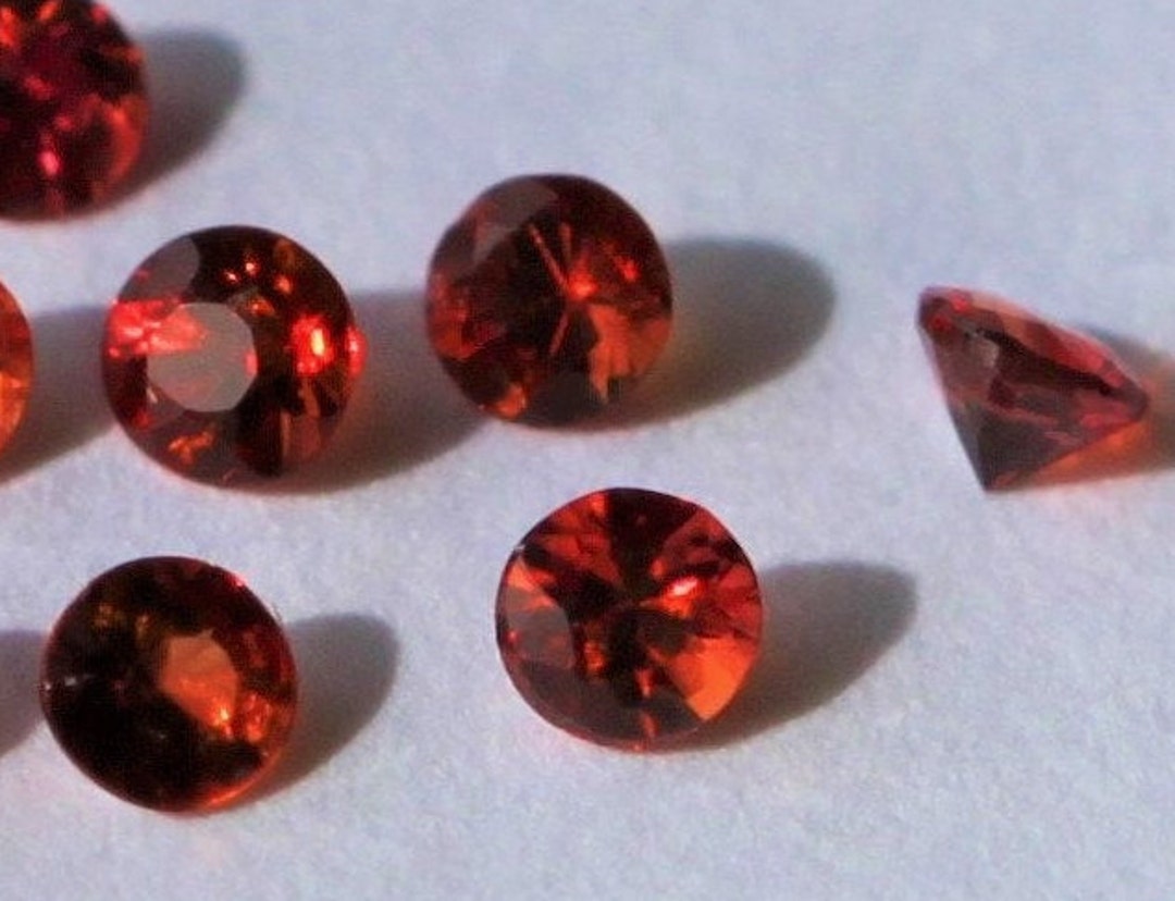 Natural Ruby Red Sapphire 2mm 5 PC SET 0.20ctw Diamond Cut VS Clarity ...