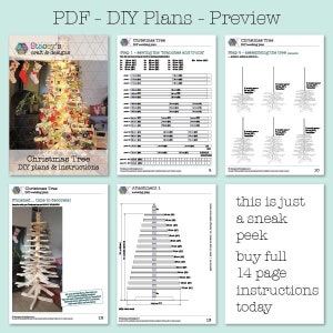 DIY do It Yourself Building Plan Reusable Wooden Christmas Tree Sizes ...
