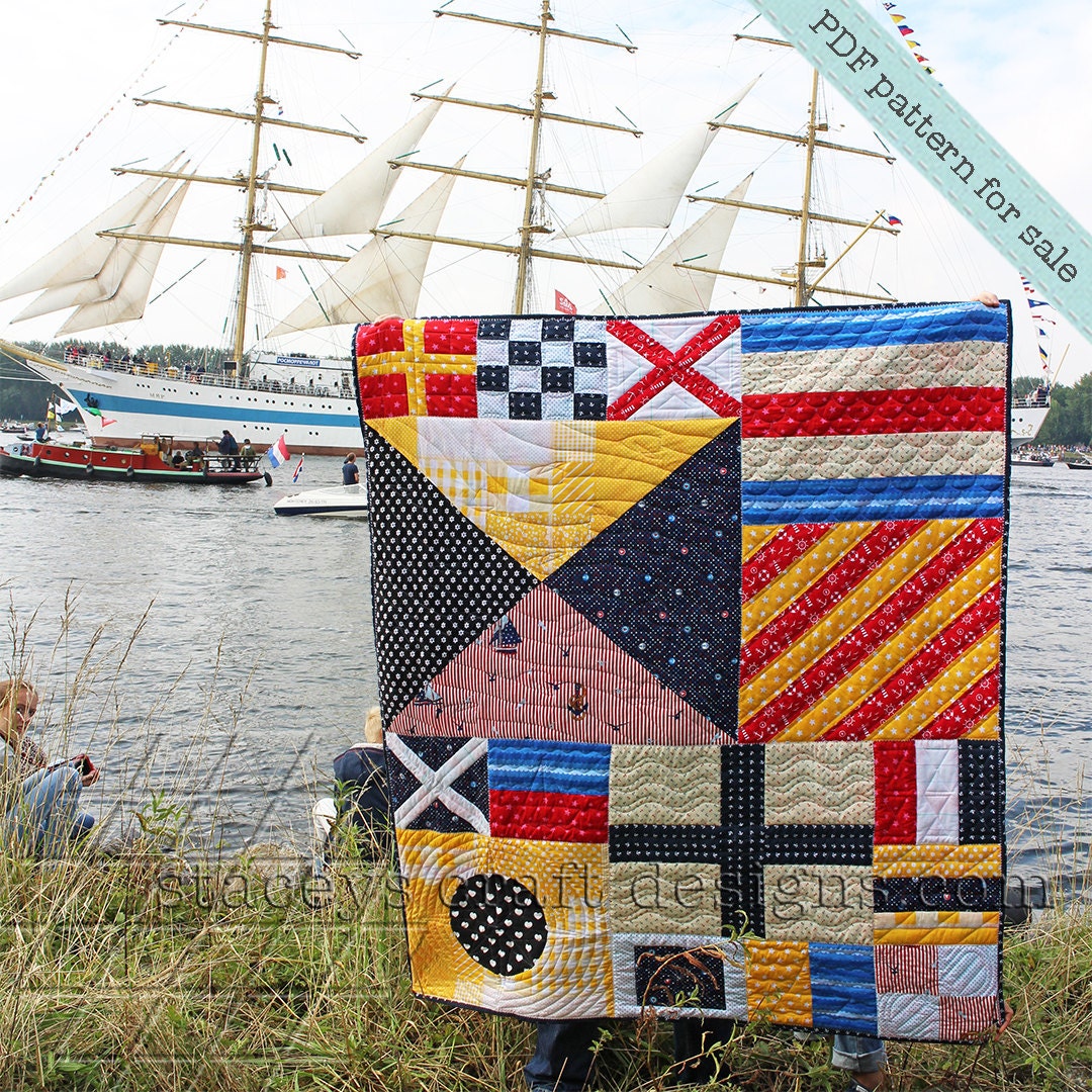 Nautical Flags Quilt PDF Sewing Pattern With Instructions - Etsy